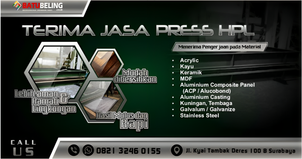 HPL Jual Lapisan Finishing Terbaik No 1 - Jasa Press HPL #1 Surabaya